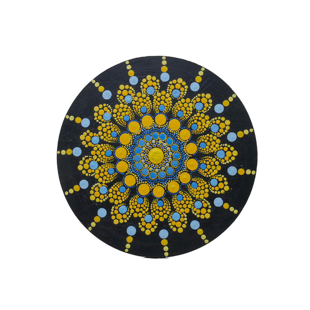 Exclusively hand-painted Dot Mandala art on Round MDF-3 by Penkraft